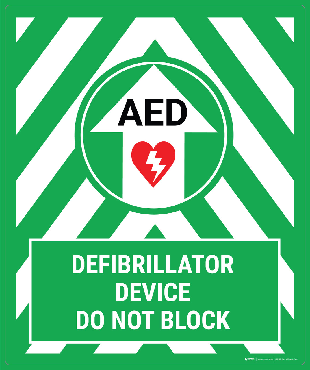Defibrillator Device Do Not Block Portrait Large Floor Sign
