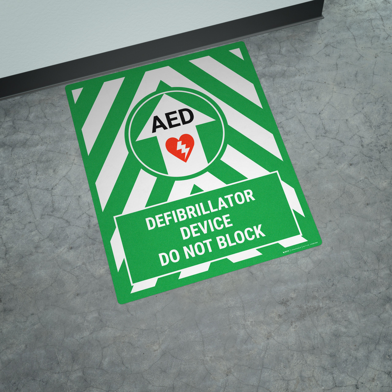 Defibrillator Device Do Not Block Portrait - Large Floor Sign