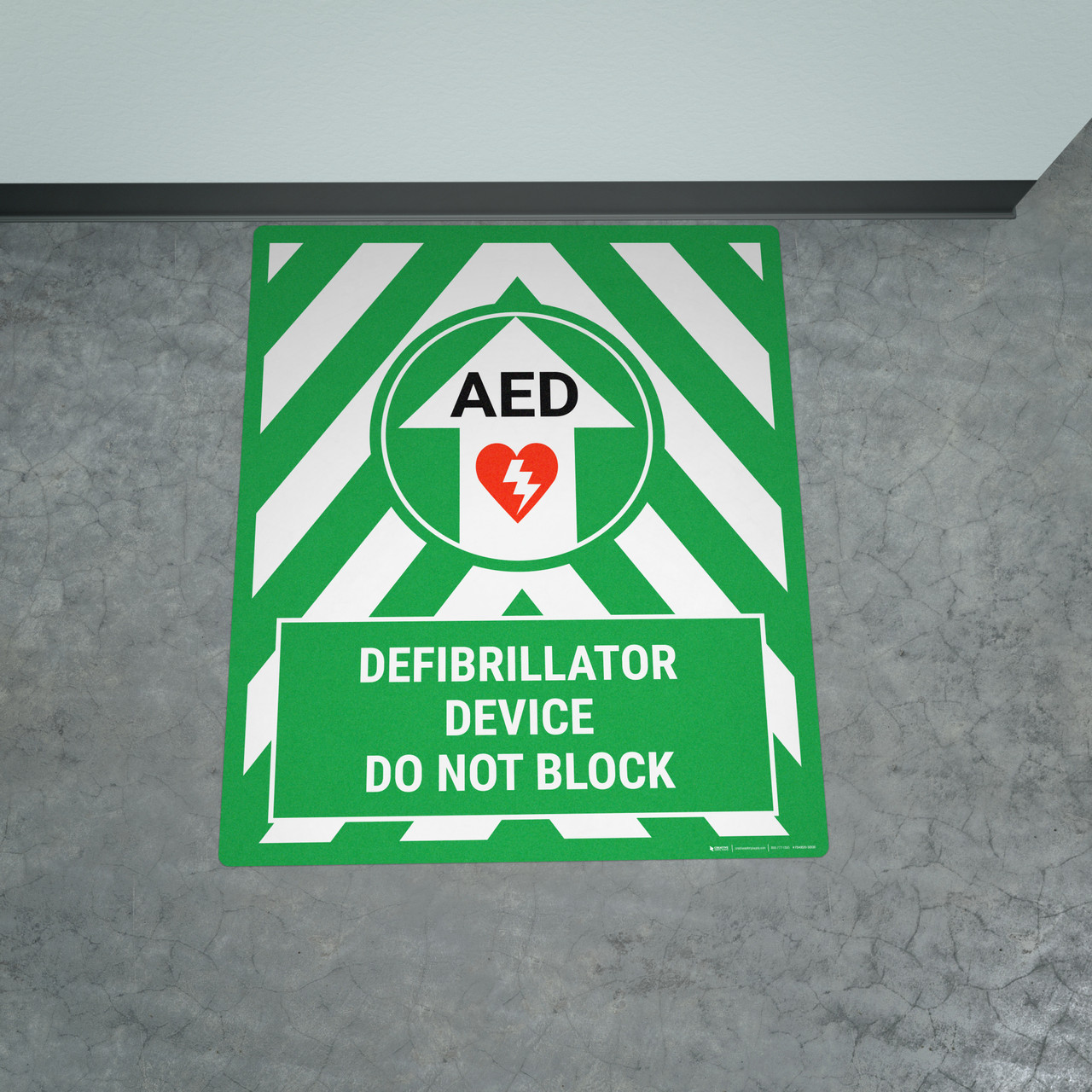 Defibrillator Device Do Not Block Portrait - Large Floor Sign