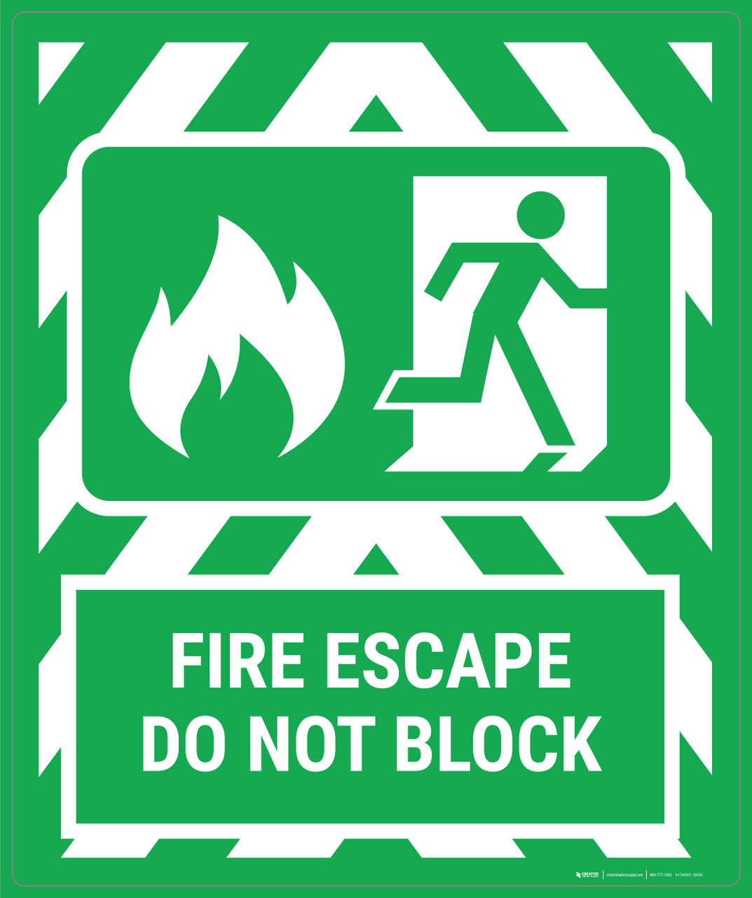 Fire Escape Do Not Block Portrait Large Floor Sign