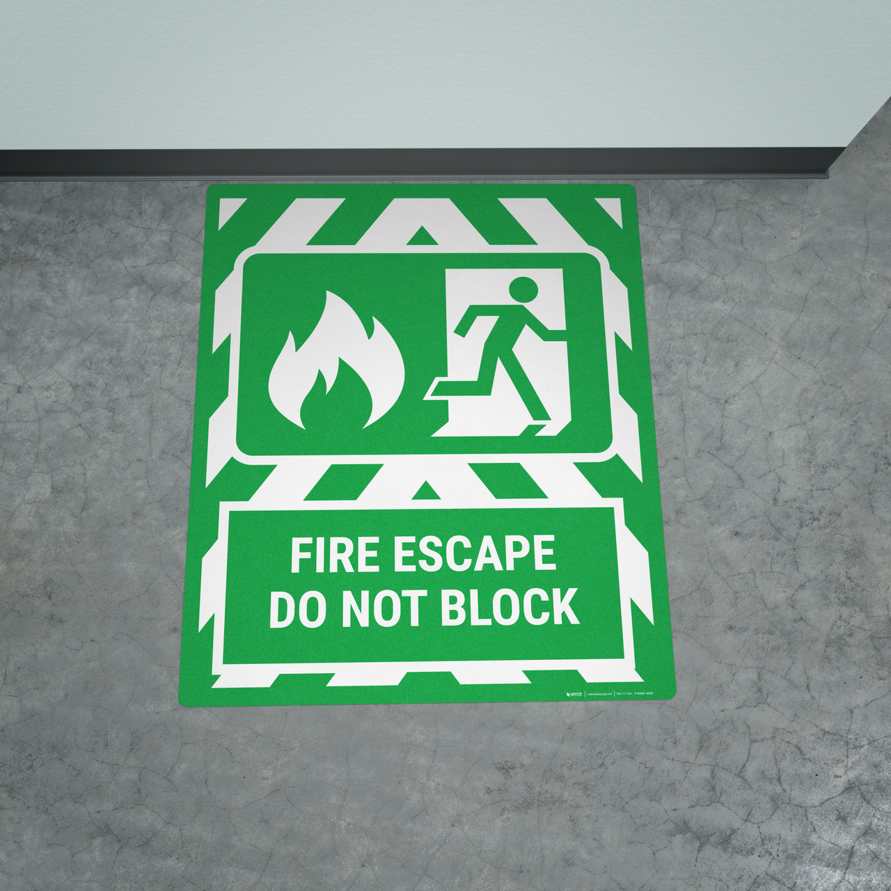 Fire Escape Do Not Block Portrait - Large Floor Sign