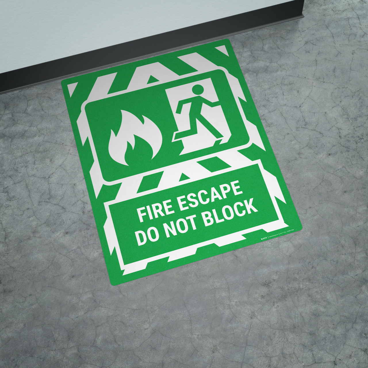Fire Escape Do Not Block Portrait - Large Floor Sign
