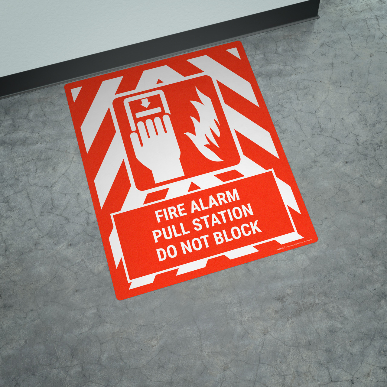 Fire Alarm Pull Station Do Not Block Portrait - Large Floor Sign