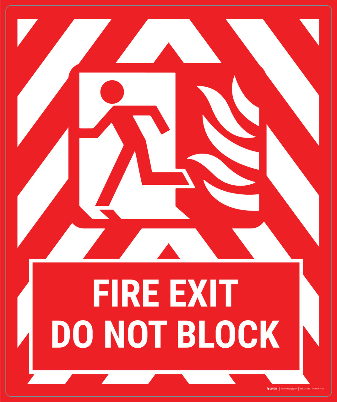 Fire Exit Do Not Block Portrait Large Floor Sign
