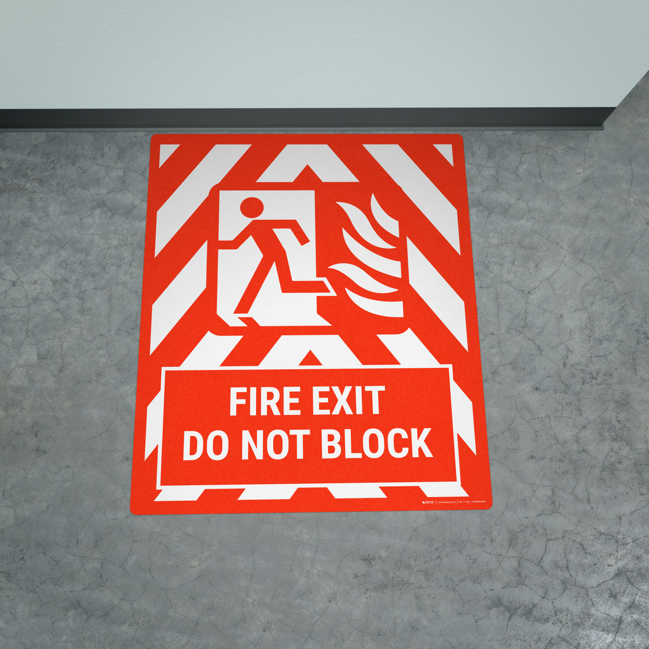 Fire Exit Do Not Block Portrait - Large Floor Sign