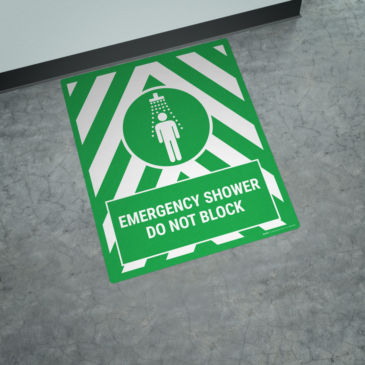 Emergency Shower Do Not Block Portrait Large Floor Sign