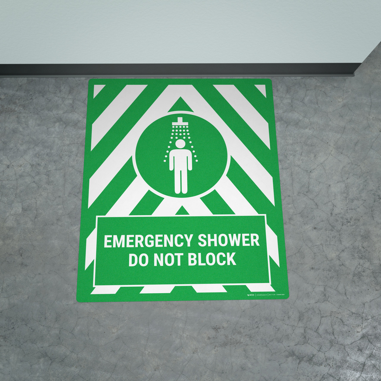 Emergency Shower Do Not Block Portrait - Large Floor Sign | Creative ...