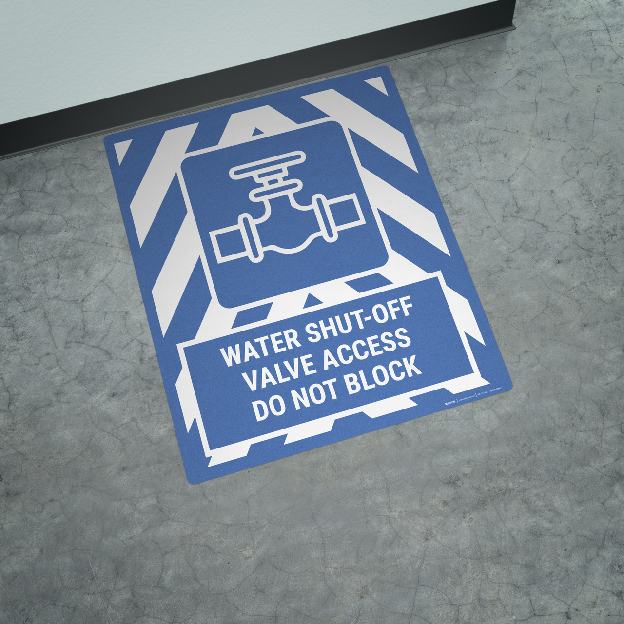 Water Shut Off Valve Access Do Not Block Portrait Large Floor Sign