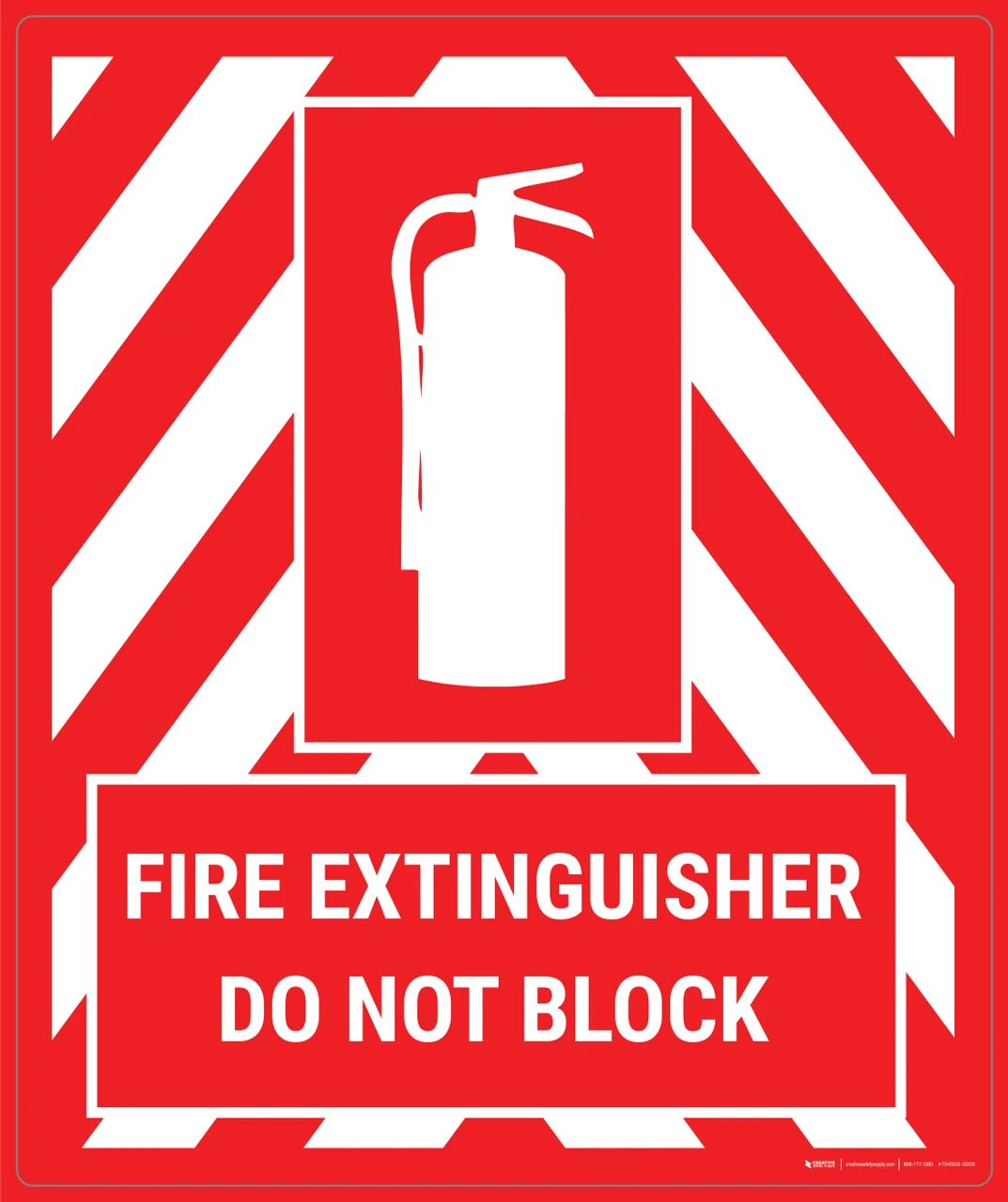 Fire Extinguisher Do Not Block Portrait - Large Floor Sign