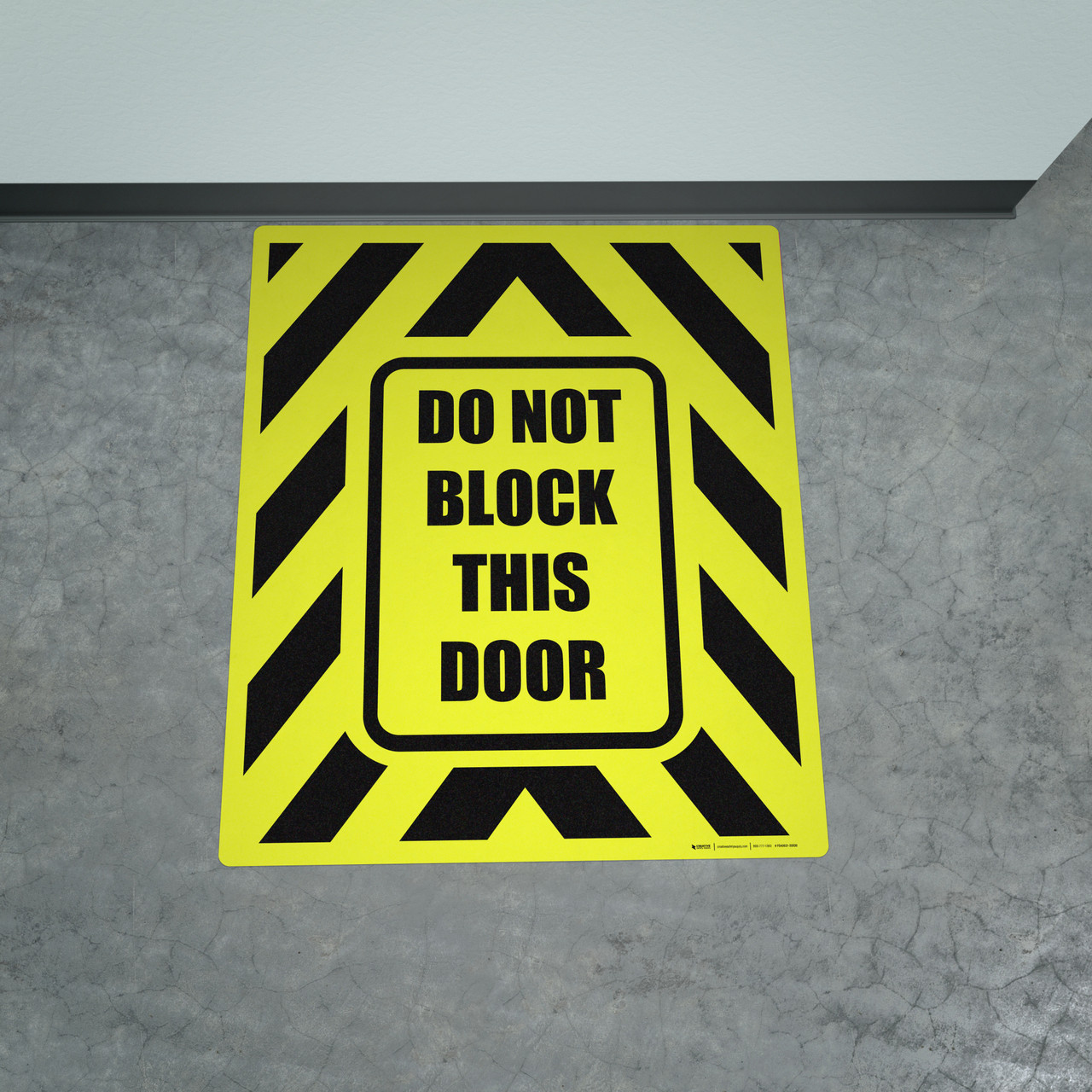 Do Not Block This Door Yellow/Black Hazard Portrait - Large Floor Sign ...