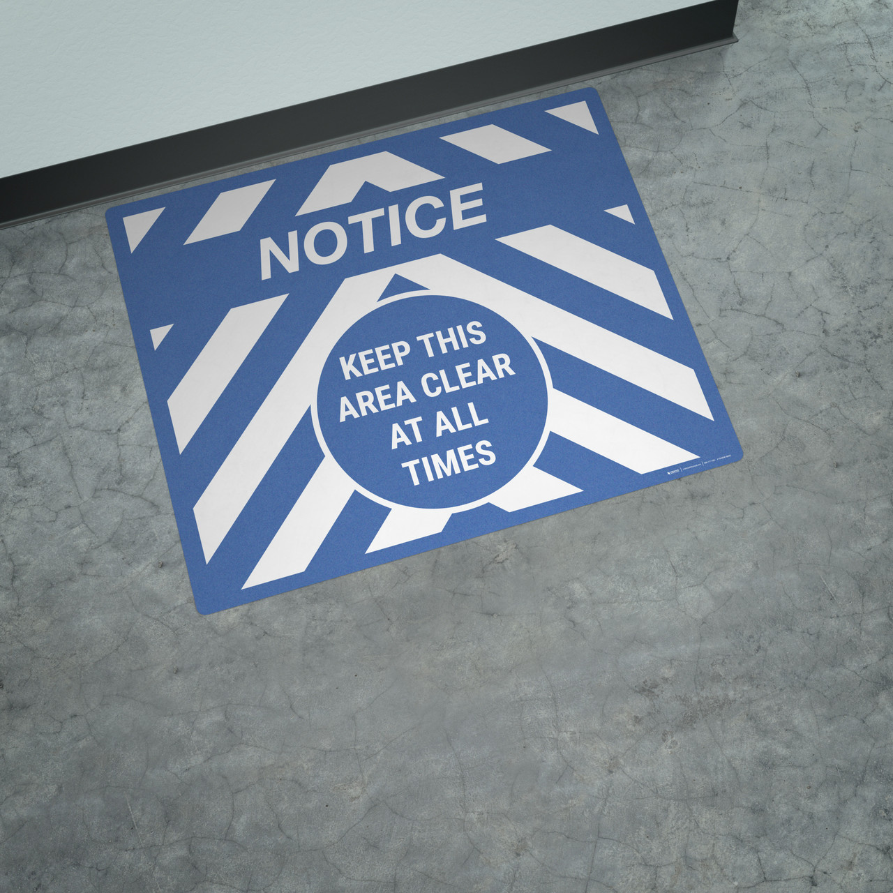 Notice: Keep This Area Clear at All Times Landscape - Large Floor Sign ...