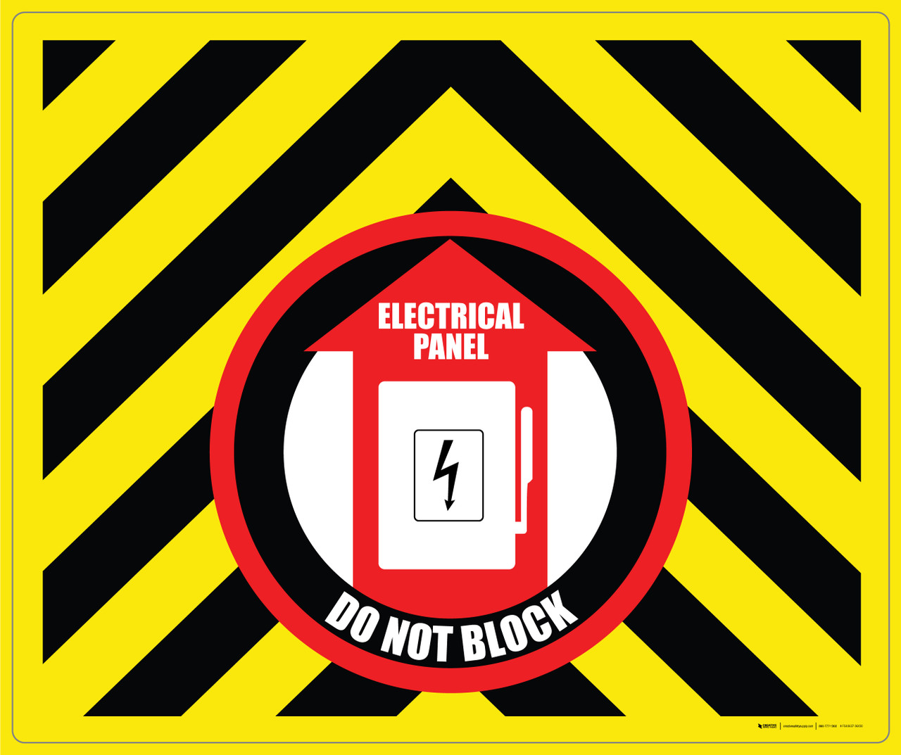 Electrical Panel Do Not Block Landscape Large Floor Sign