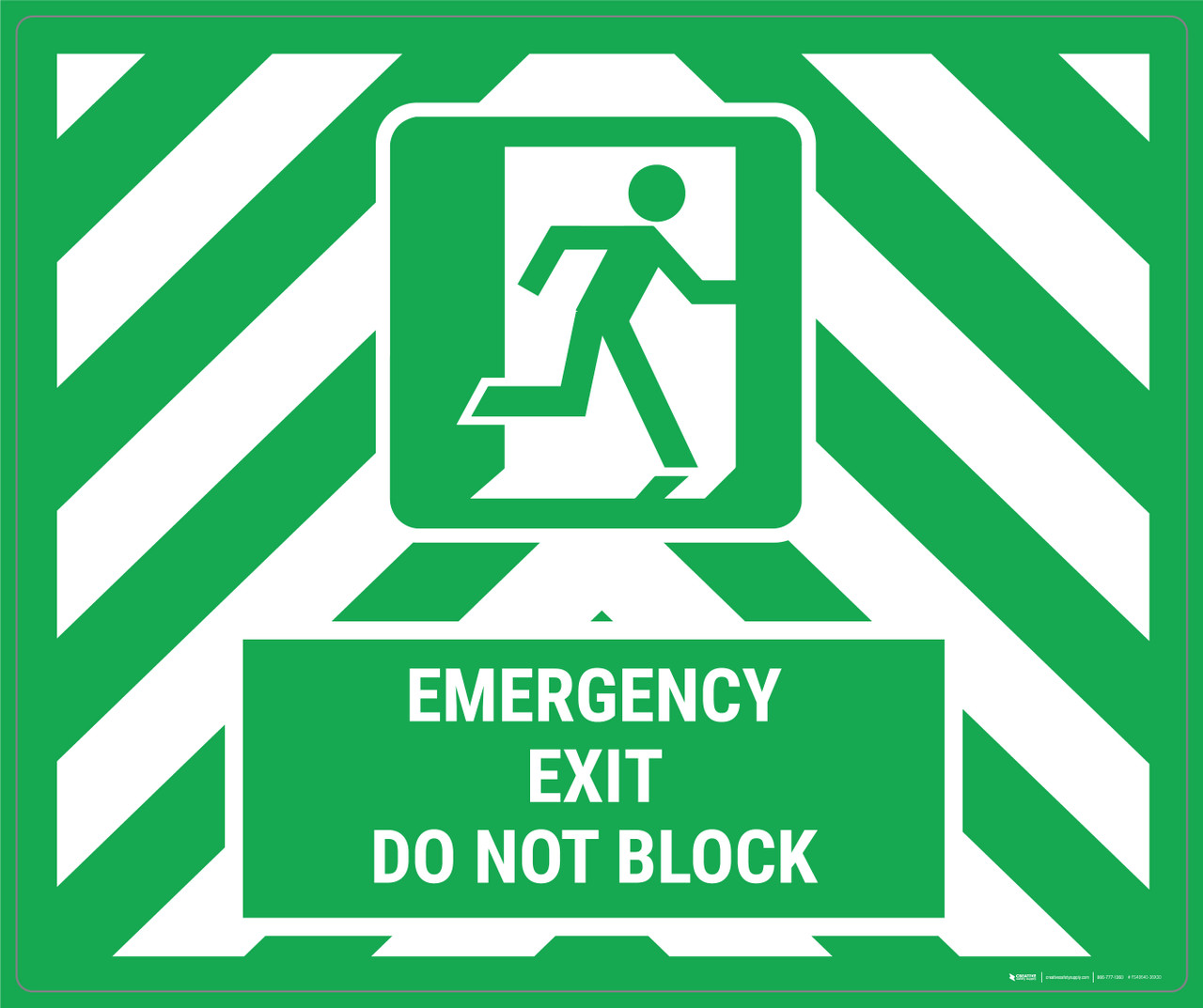 Emergency Exit Do Not Block Landscape Large Floor Sign