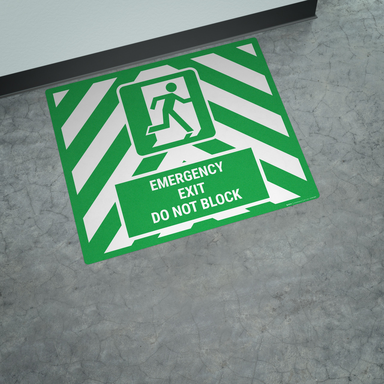 Emergency Exit Do Not Block Landscape - Large Floor Sign