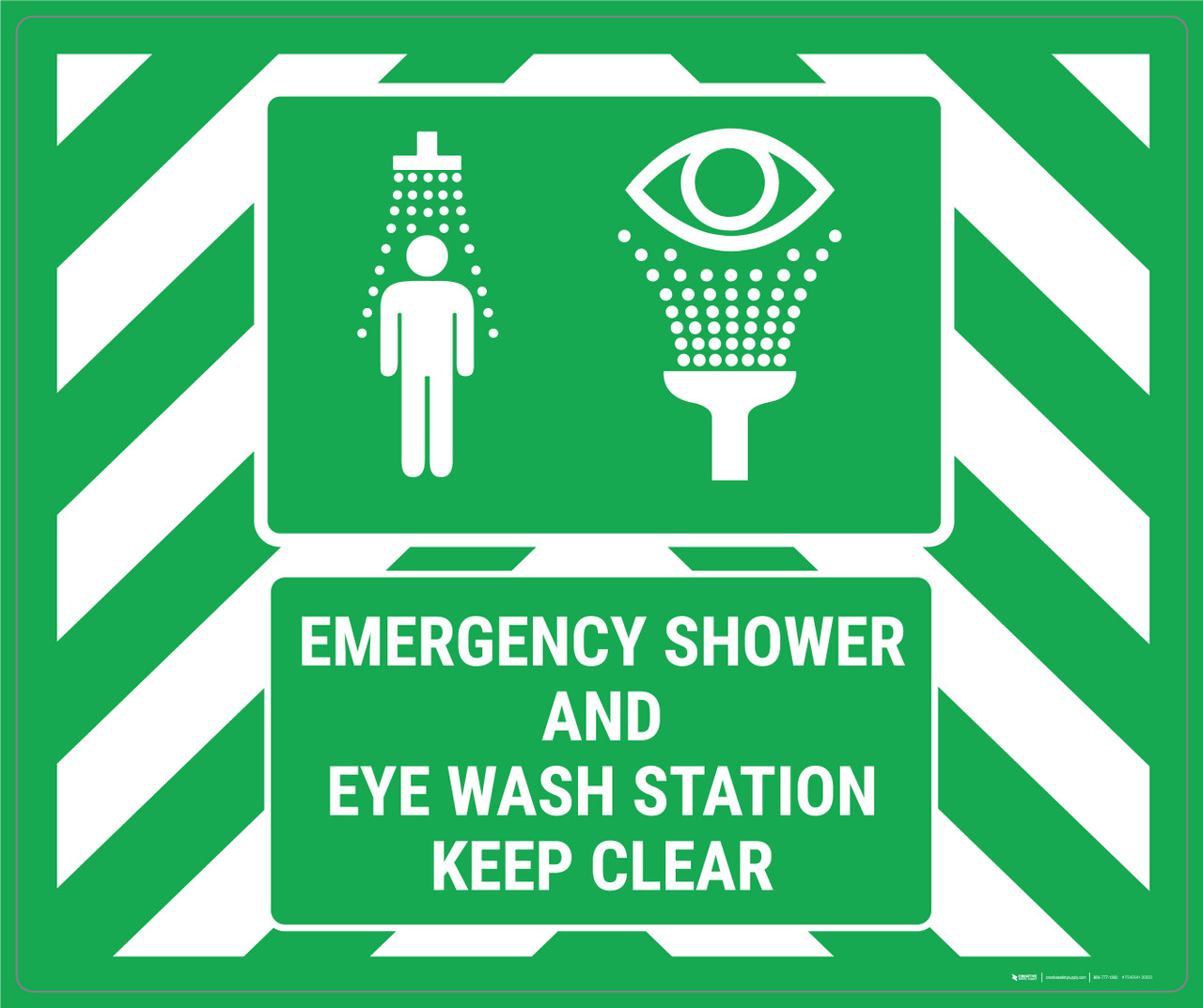 Emergency Shower and Eye Wash Station Keep Clear Landscape - Large ...