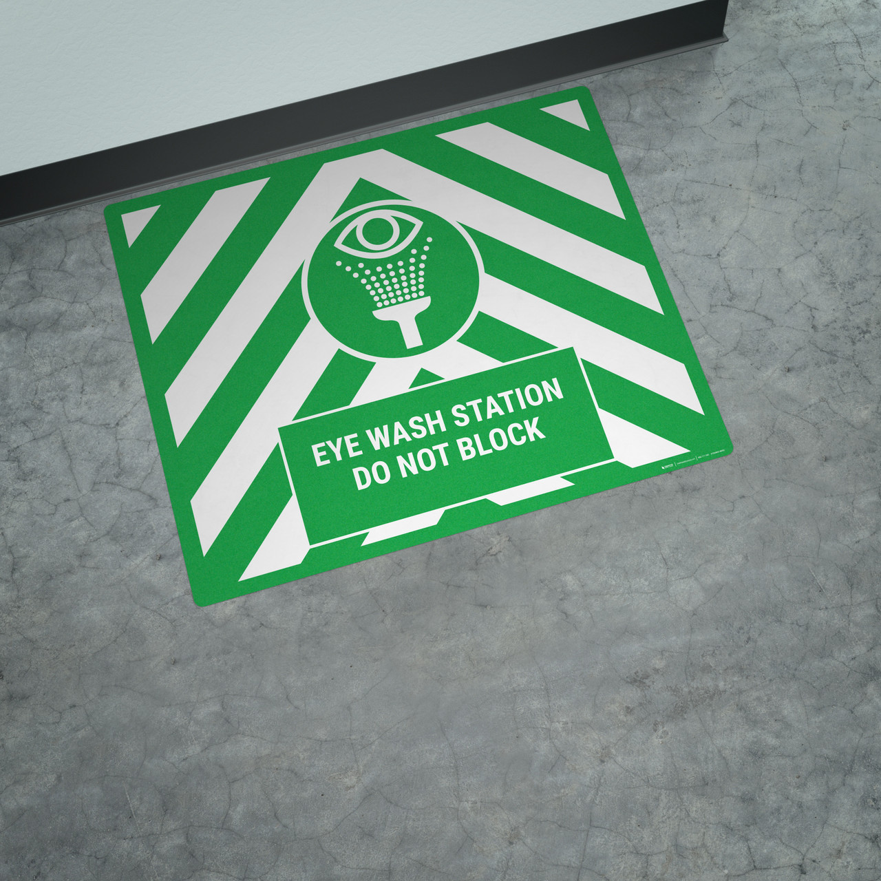 Eye Wash Station Do Not Block Landscape Large Floor Sign