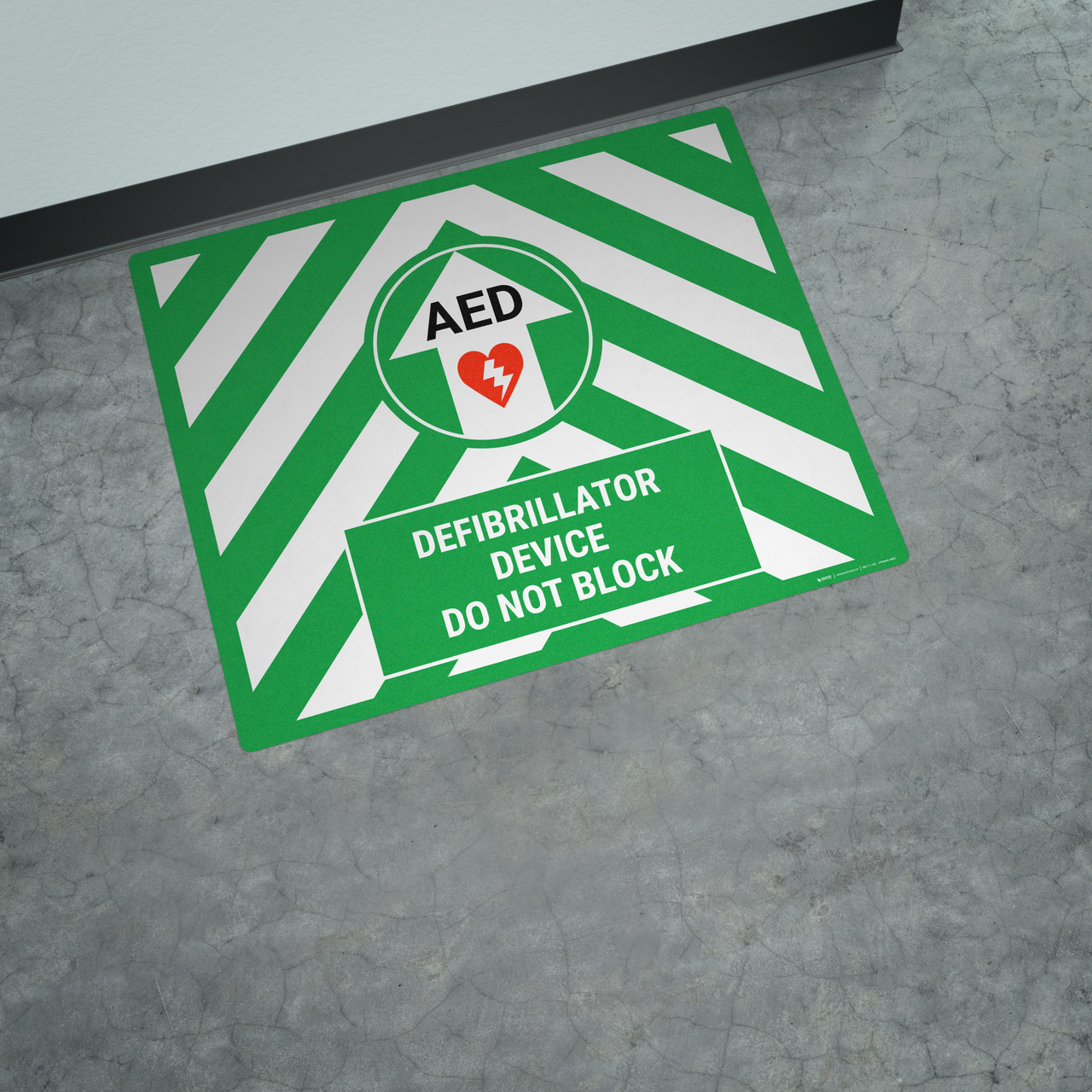 Defibrillator Device Do Not Block Landscape - Large Floor Sign