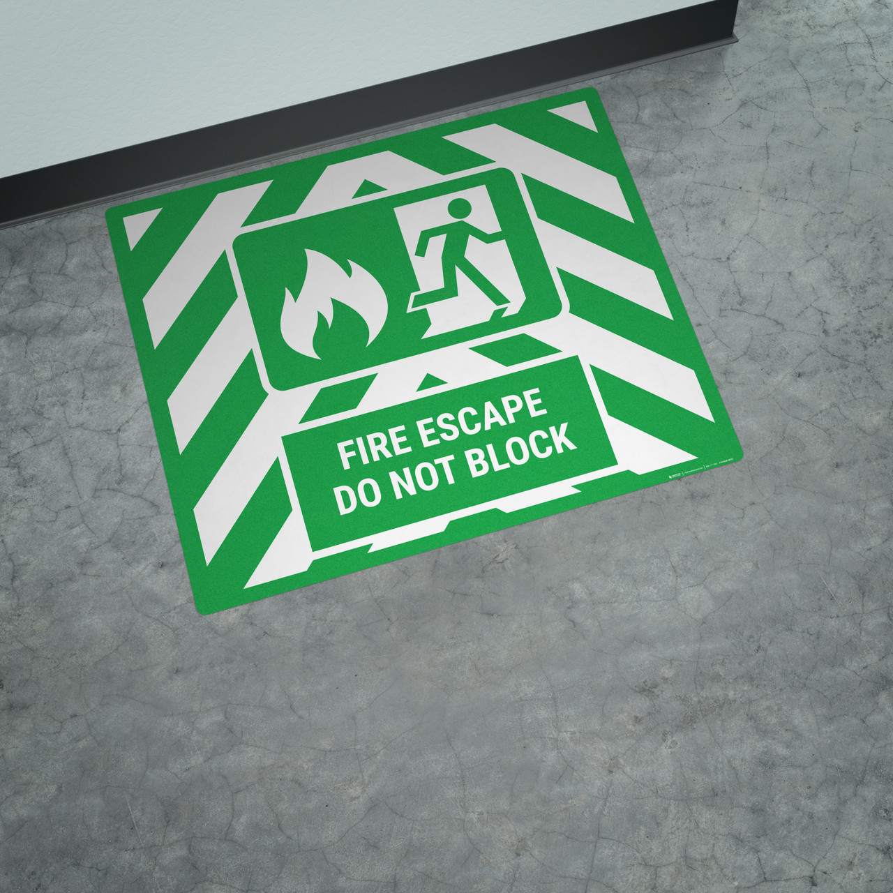 Fire Escape Do Not Block Landscape - Large Floor Sign | Creative Safety ...