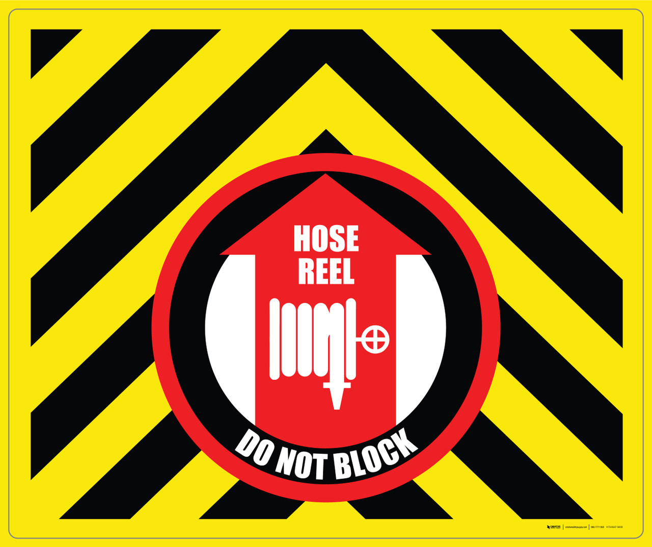 Hose Reel Do Not Block Landscape Large Floor Sign