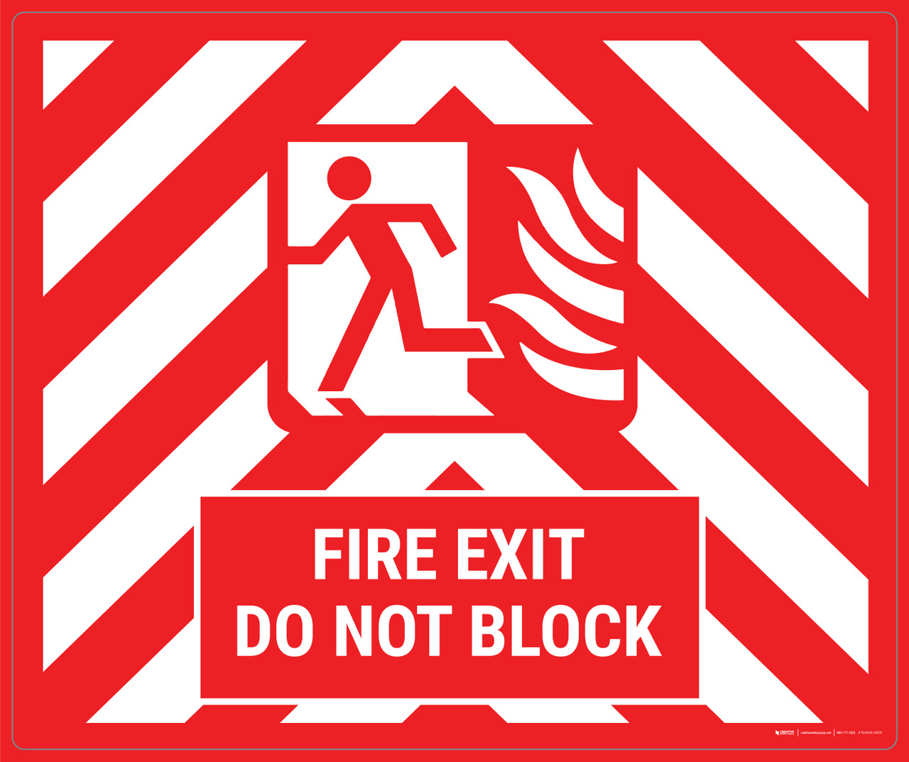 Fire Exit Do Not Block Landscape Large Floor Sign