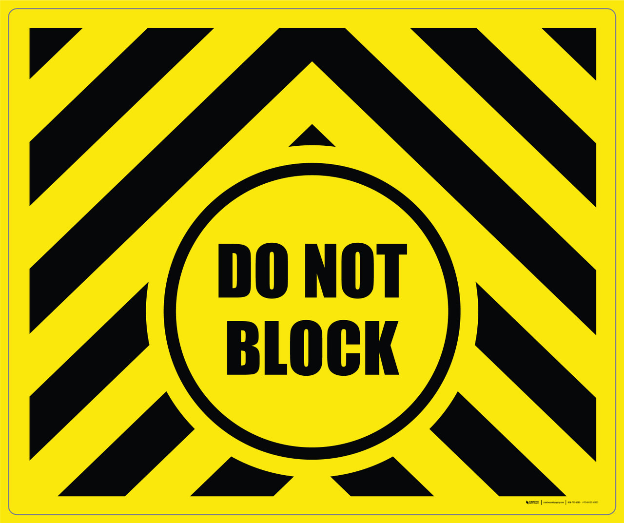 Do Not Block Yellow/Black Hazard Landscape - Large Floor Sign ...