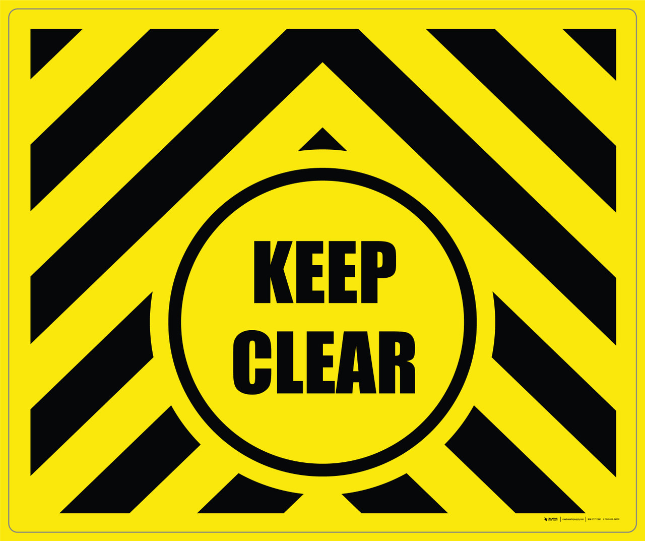 Keep Clear Yellow/Black Hazard Landscape - Large Floor Sign | Creative ...