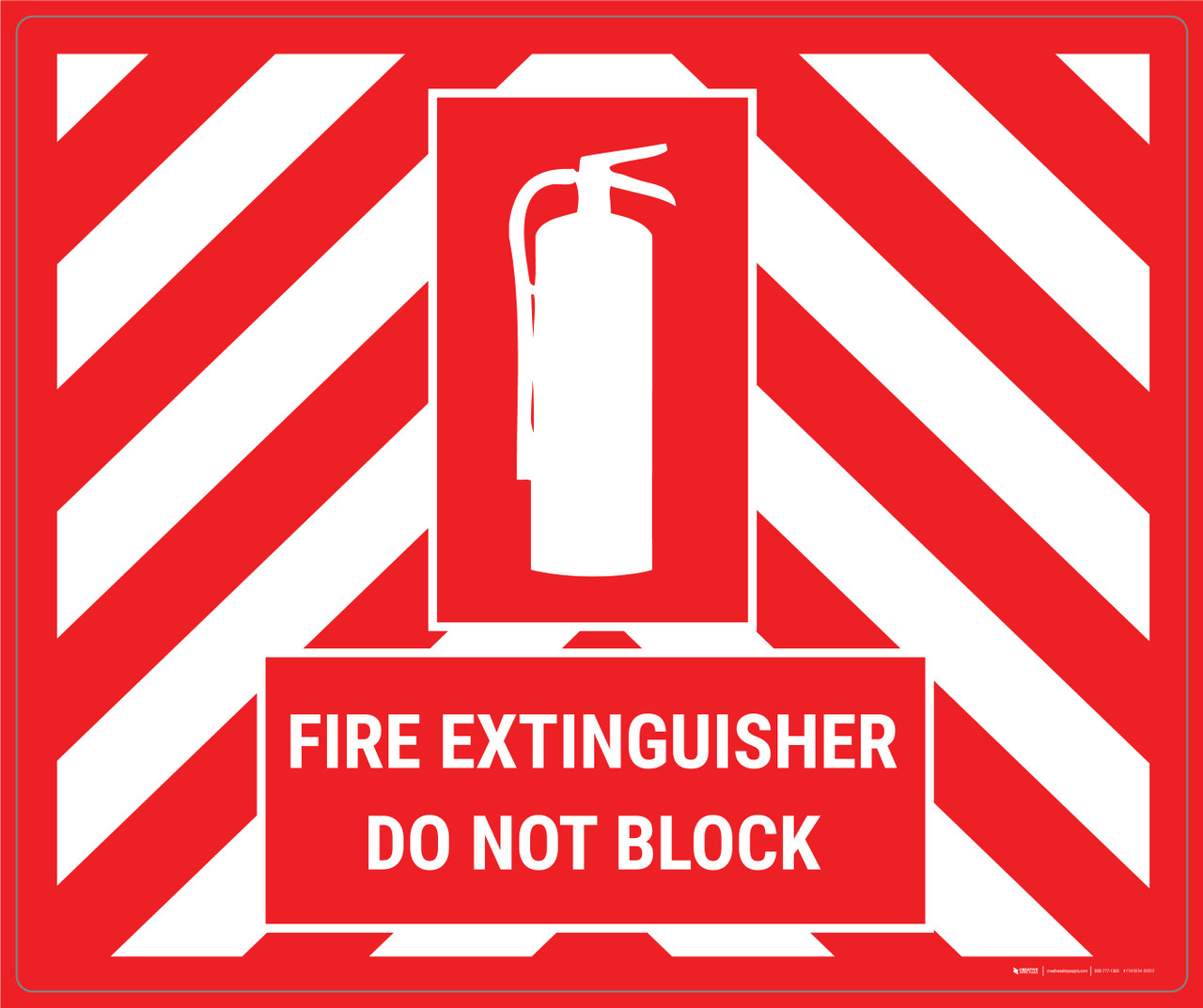 Fire Extinguisher Do Not Block Landscape Large Floor Sign