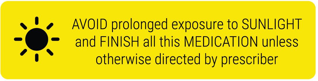 Avoid Prolonged Exposure to Sunlight - Pharmaceutical Auxiliary Labels