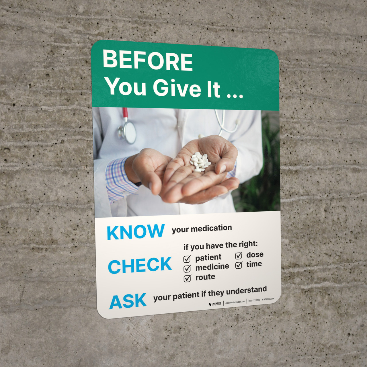 Before You Give It - Know, Check, Ask (Medication Safety) Portrait ...