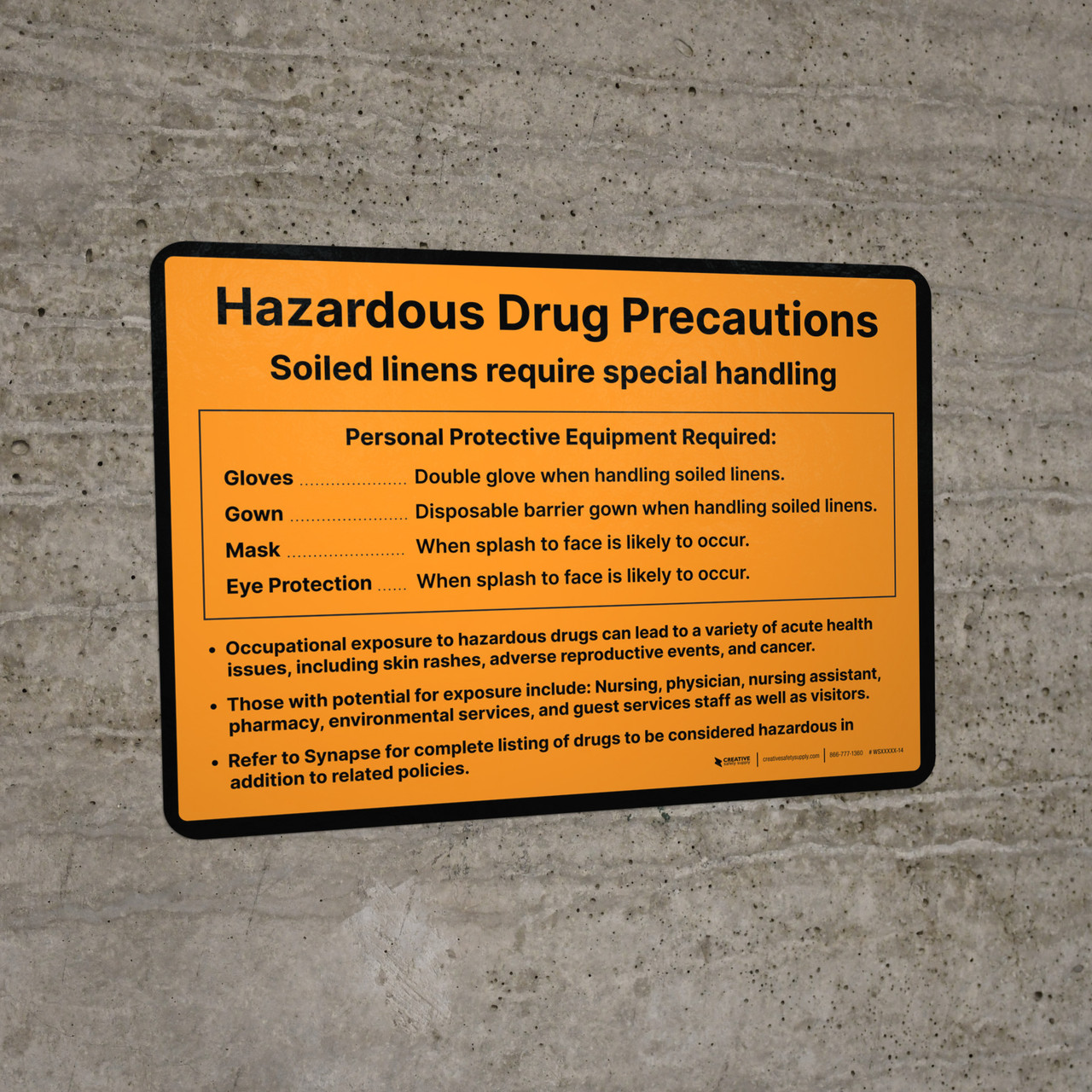 Hazardous Drug Precautions Landscape - Wall Sign
