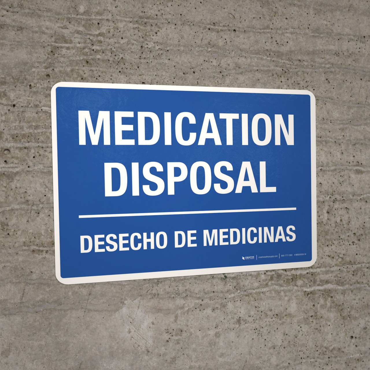 Medication Disposal - Desecho De Medicinas - Bilingual Spanish Landscape - Wall Sign