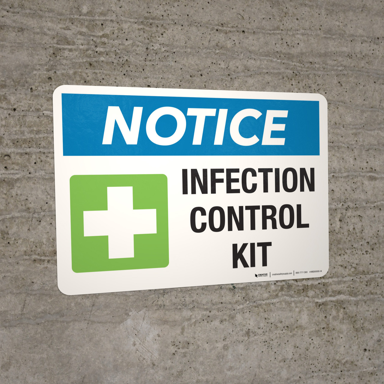 Notice: Infection Control Kit Landscape Wall Sign