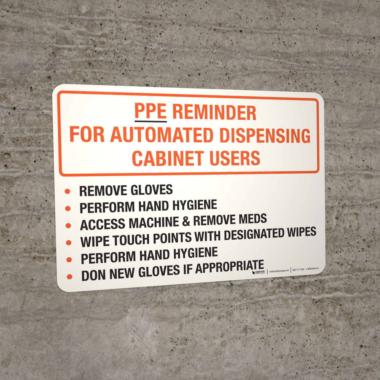 PPE Reminder For Automated Dispensing Cabinet Users Landscape - Wall Sign