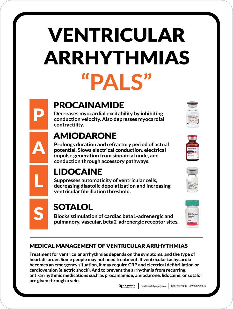 Ventricular Arrhythmias "PALS" Portrait - Wall Sign