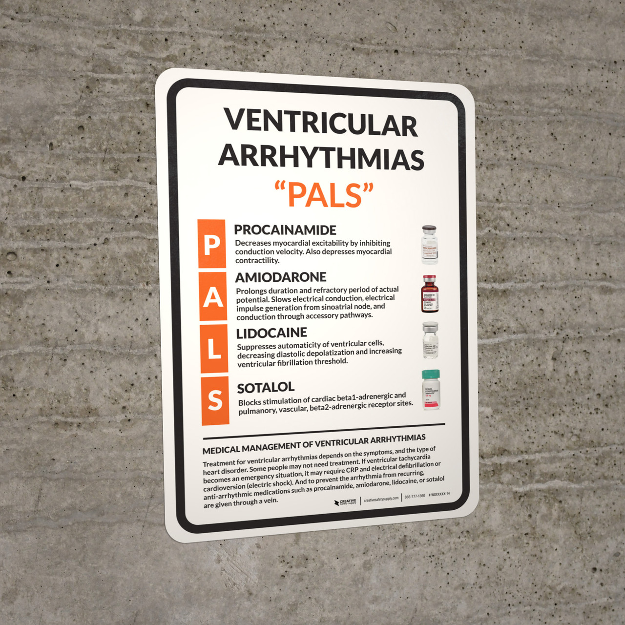 Ventricular Arrhythmias "PALS" Portrait - Wall Sign