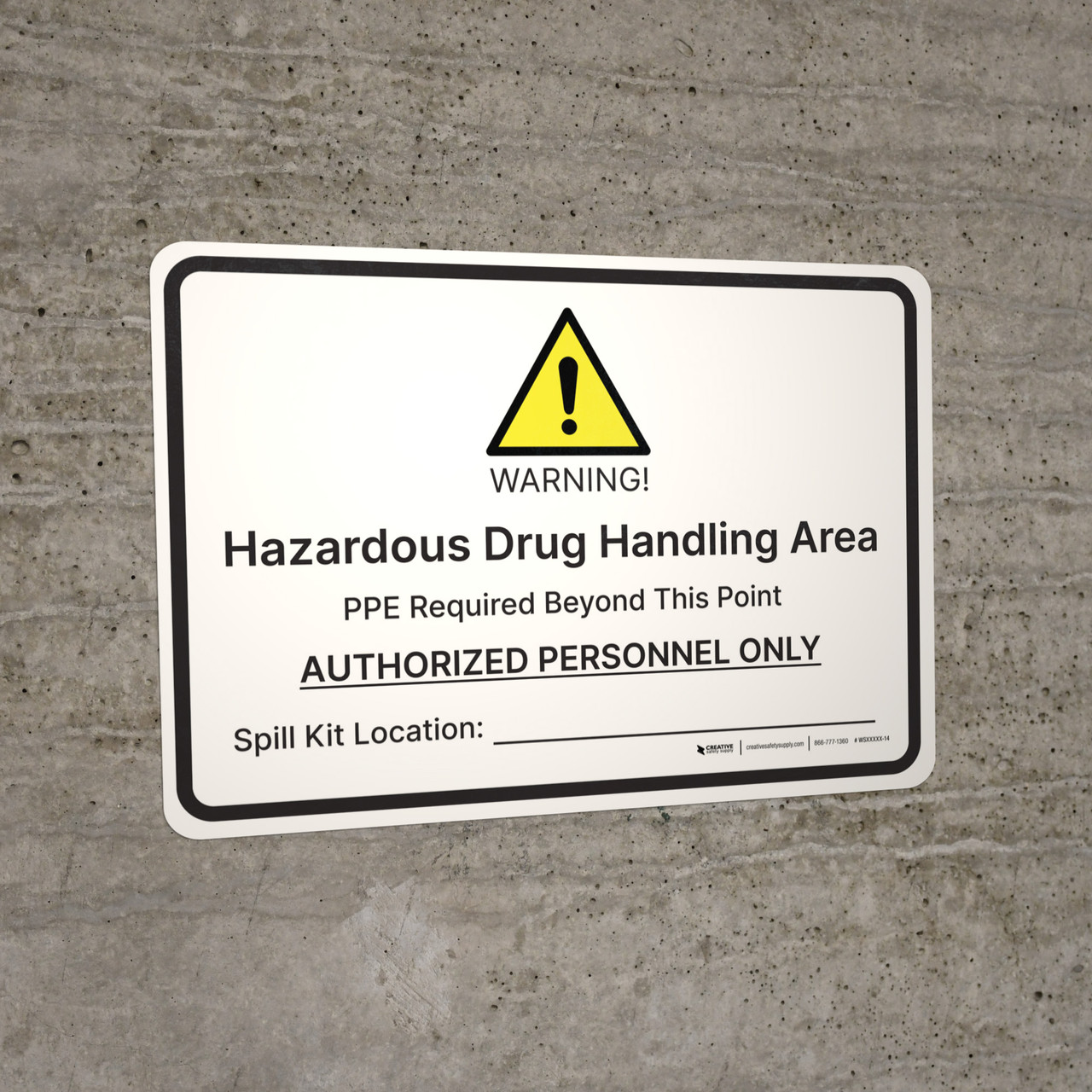 Warning - Hazardous Drug Handling Area Landscape - Wall Sign