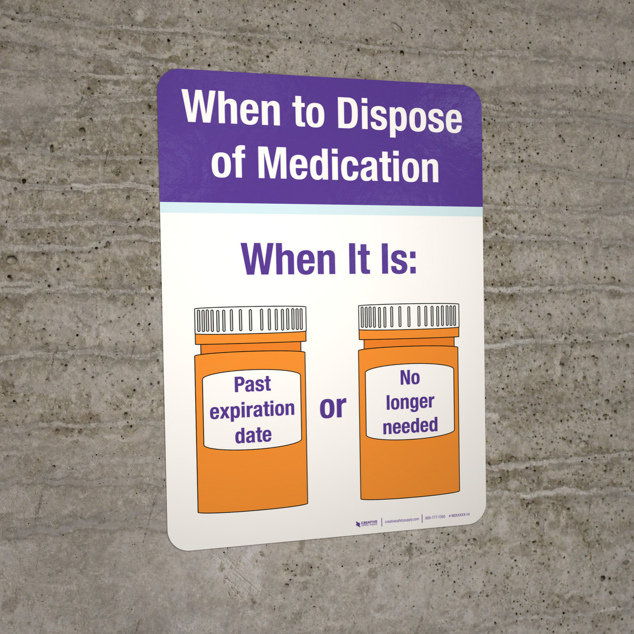 When to Dispose of Medication Portrait - Wall Sign