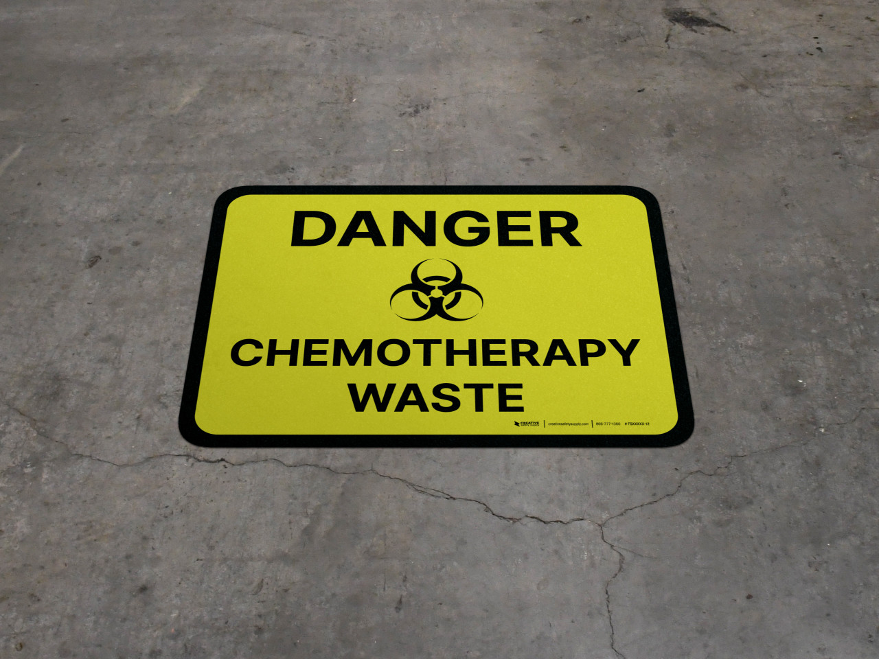 Danger - Chemotherapy Waste Rectangle - Floor Sign