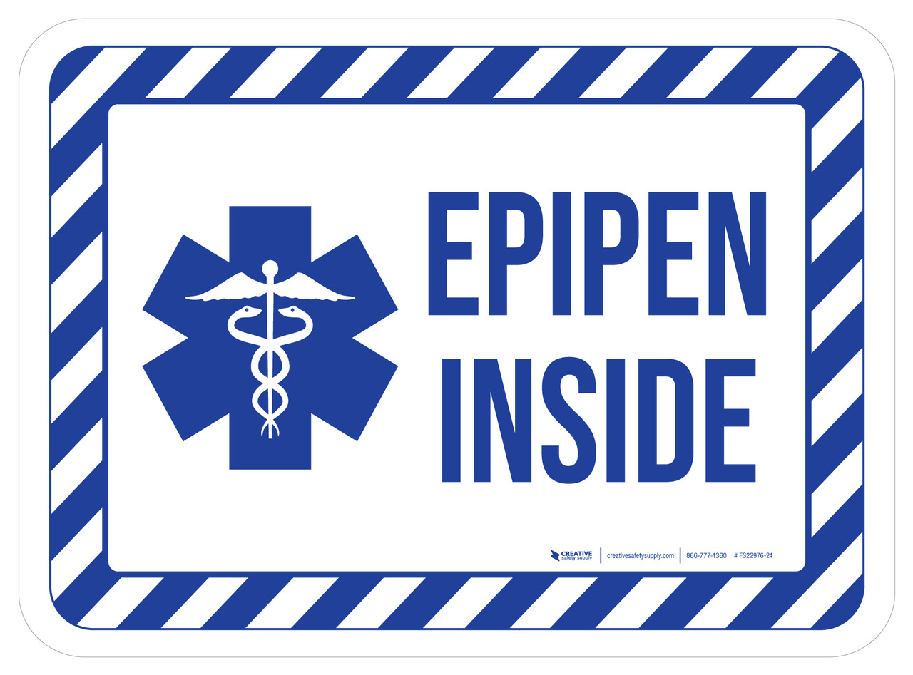 Epipen Inside Rectangle - Floor Sign