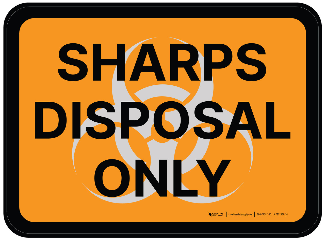 Sharps Disposal Only Rectangle - Floor Sign