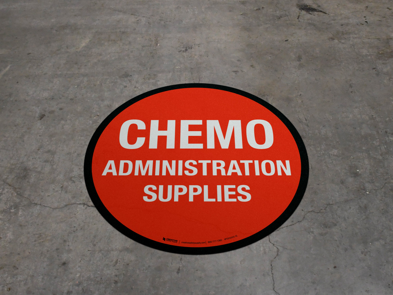 Chemo Administration Supplies Circular - Floor Sign