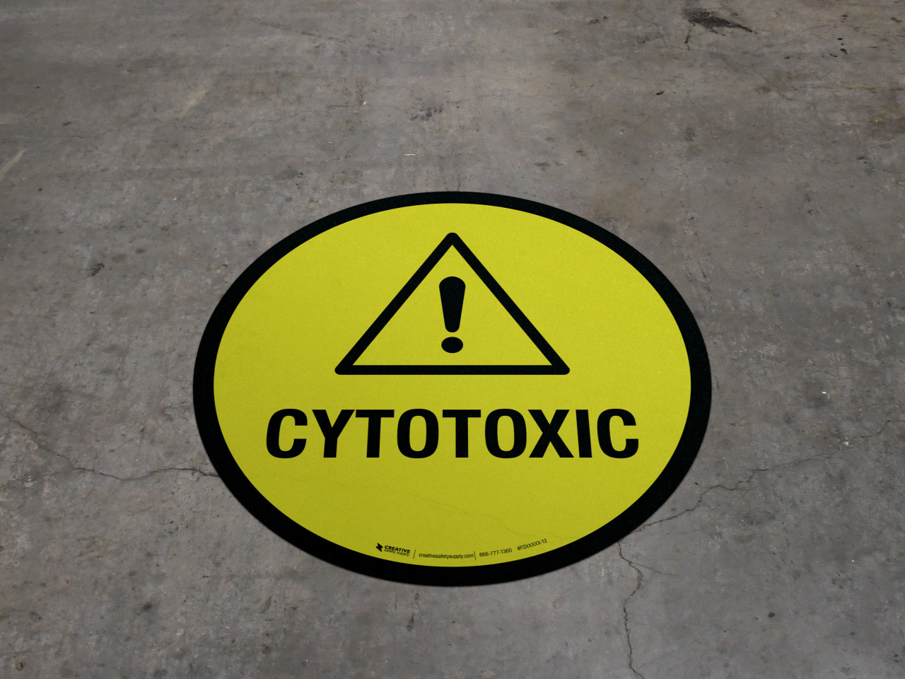 Cytotoxic Yellow Circular - Floor Sign | Creative Safety Supply