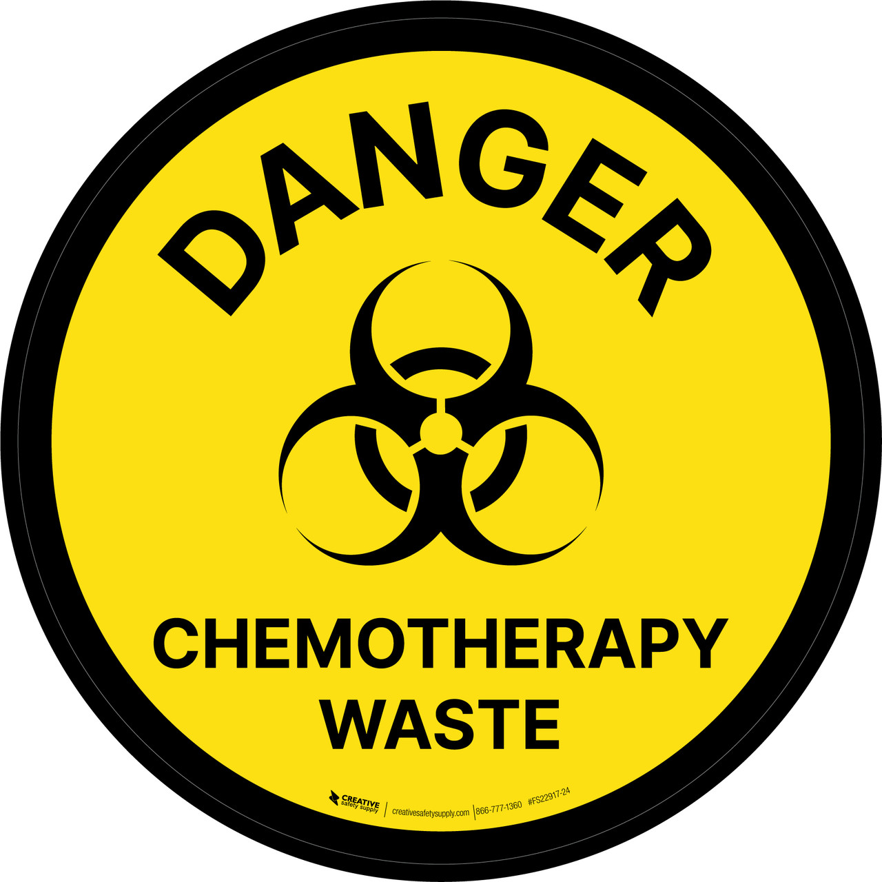 Danger - Chemotherapy Waste Circular - Floor Sign