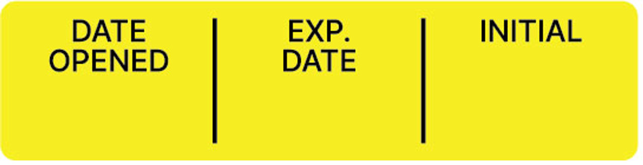 Date Opened, Exp Date, Initial - Pharmaceutical Auxiliary Label