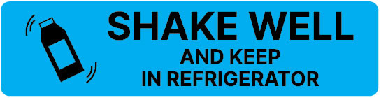 Shake Well And Keep In Refrigerator - Pharmaceutical Auxiliary Label