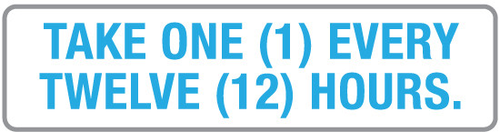 Take One Every Twelve Hours - Pharmaceutical Auxiliary Label | Creative ...
