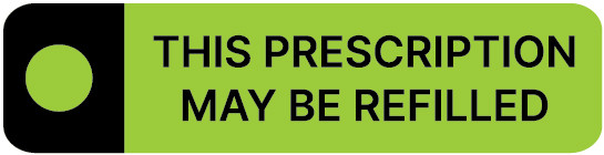 This Prescription May Be Refilled - Pharmaceutical Auxiliary Label ...