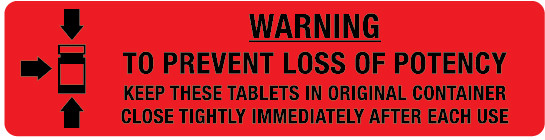 Warning To Prevent Loss Of Potency Keep These Tablets In Original ...