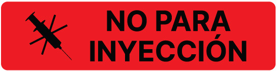Not For Injection (Spanish) - Pharmaceutical Auxiliary Label | Creative ...