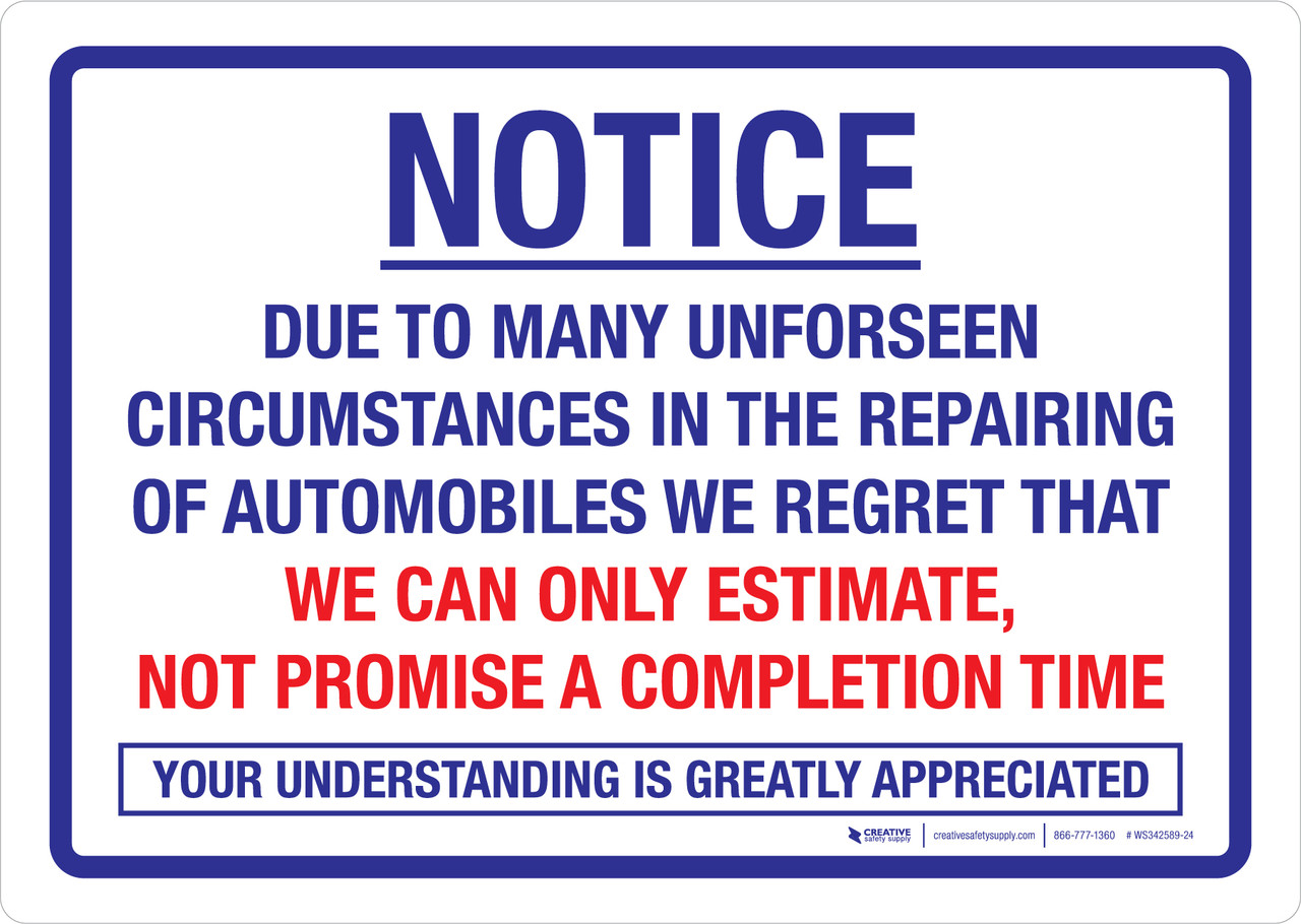 Notice: We Can only Estimate, Not Promise Completion Time Landscape ...